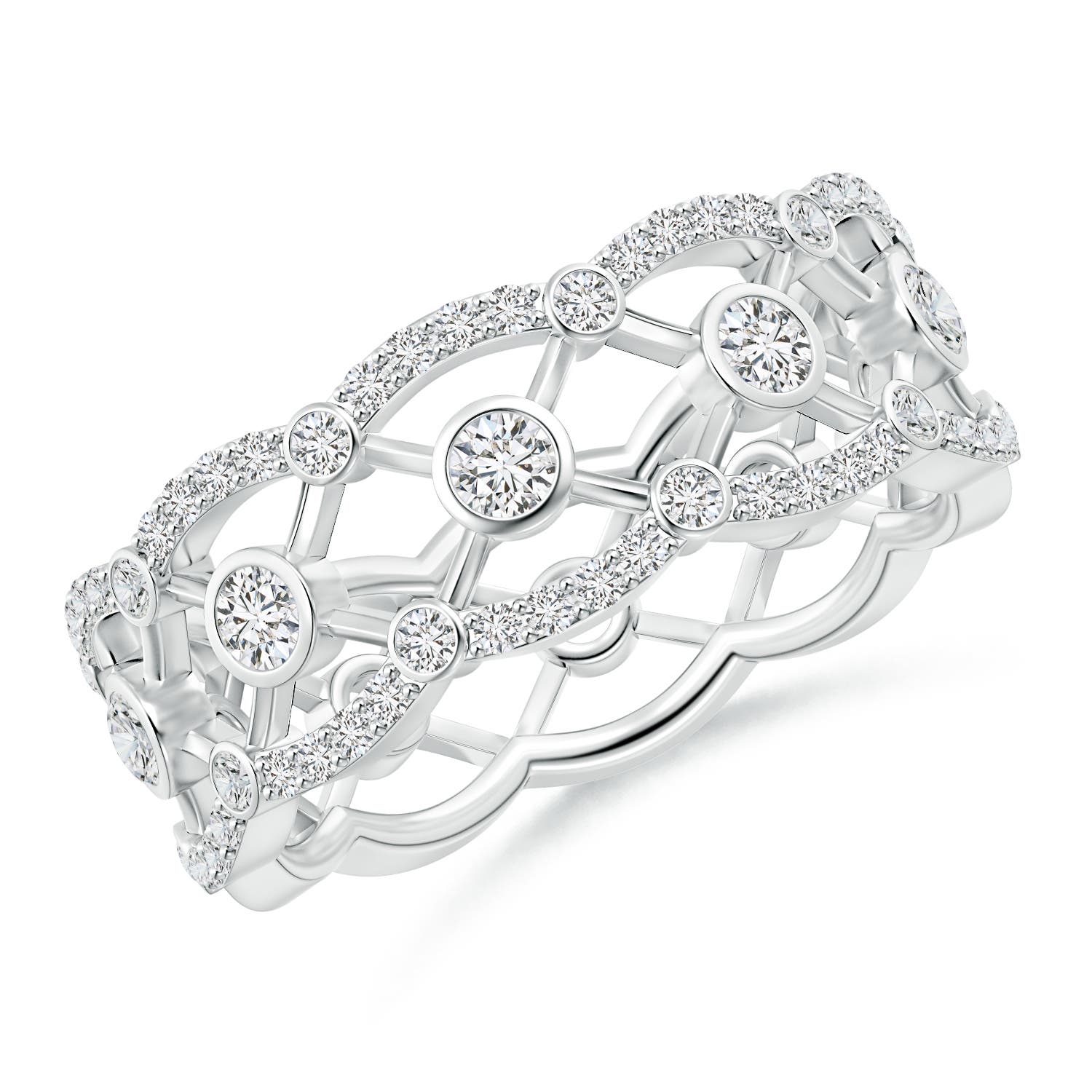 Mesh Inspired Diamond Wedding Band