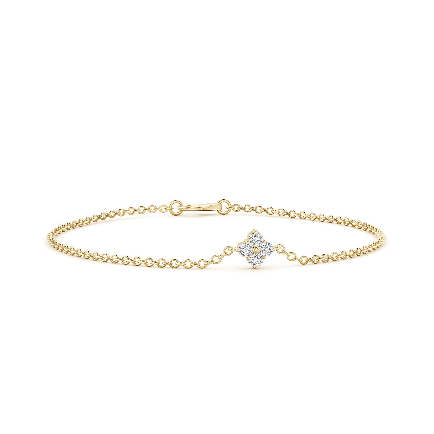 Floral Diamond Cluster Chain Bracelet | Angara