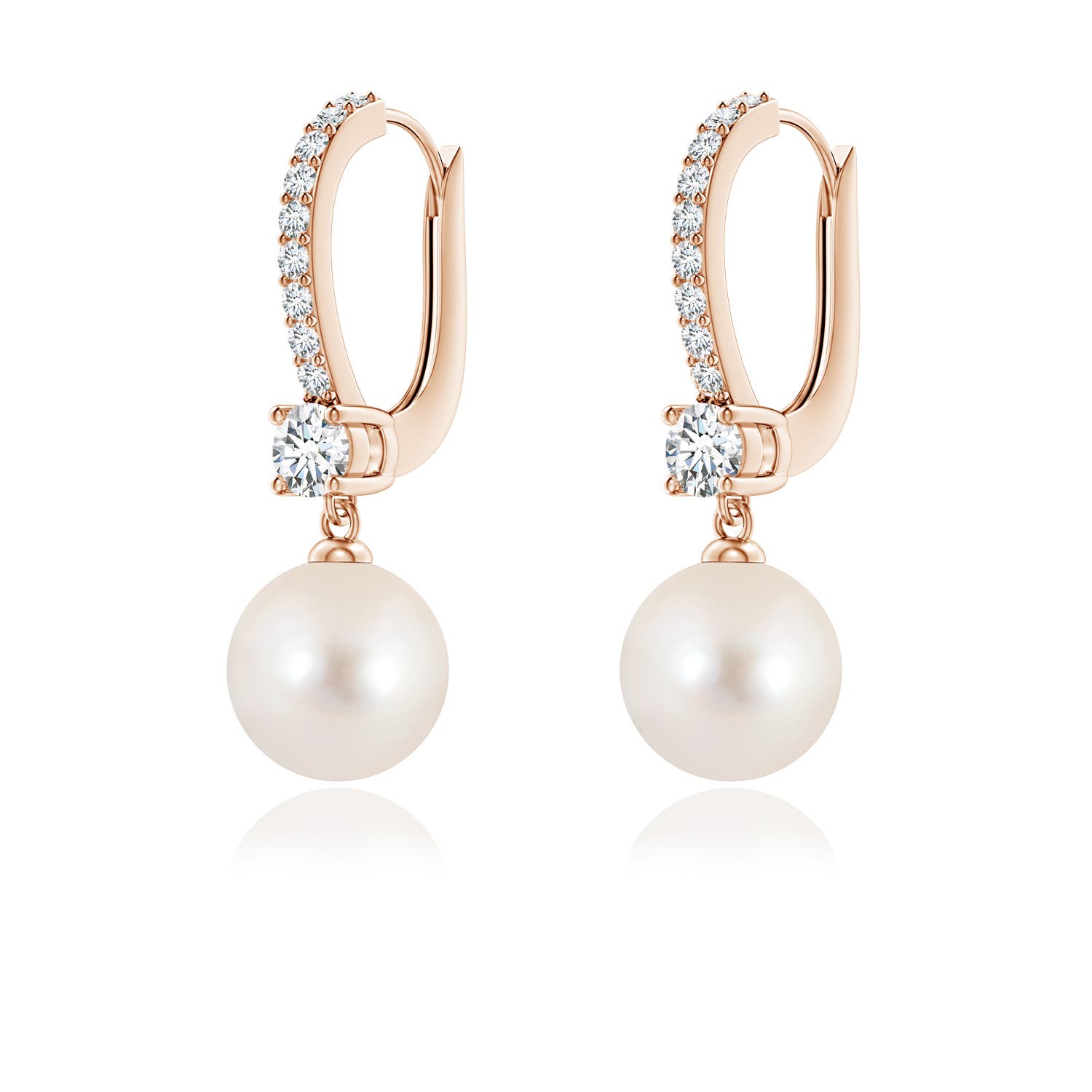 Freshwater Cultured Pearl Dangle Earrings in 14K Gold (Grade-AAAA , 7MM) | eBay
