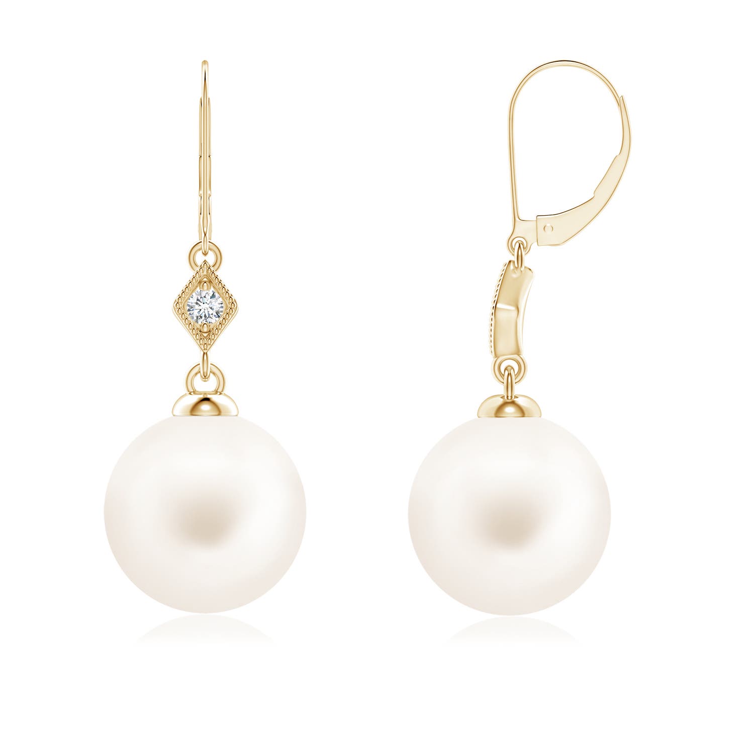 ANGARA Freshwater Cultured Pearl Dangle Earrings in 14K Gold (Grade-AA, 8mm) | eBay