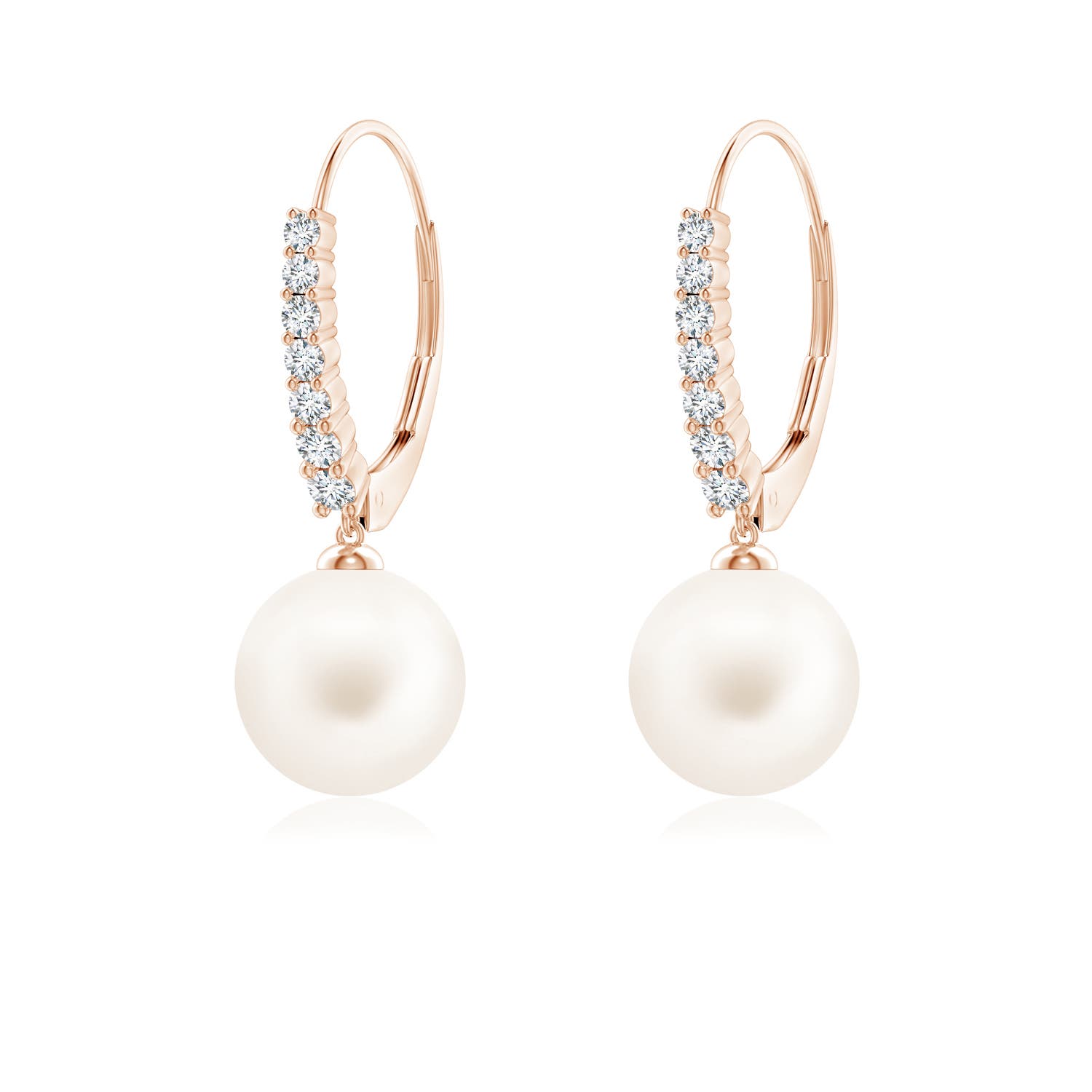 ANGARA Freshwater Cultured Pearl Dangle Earrings in 14K Gold (Grade-AA Size-8) | eBay