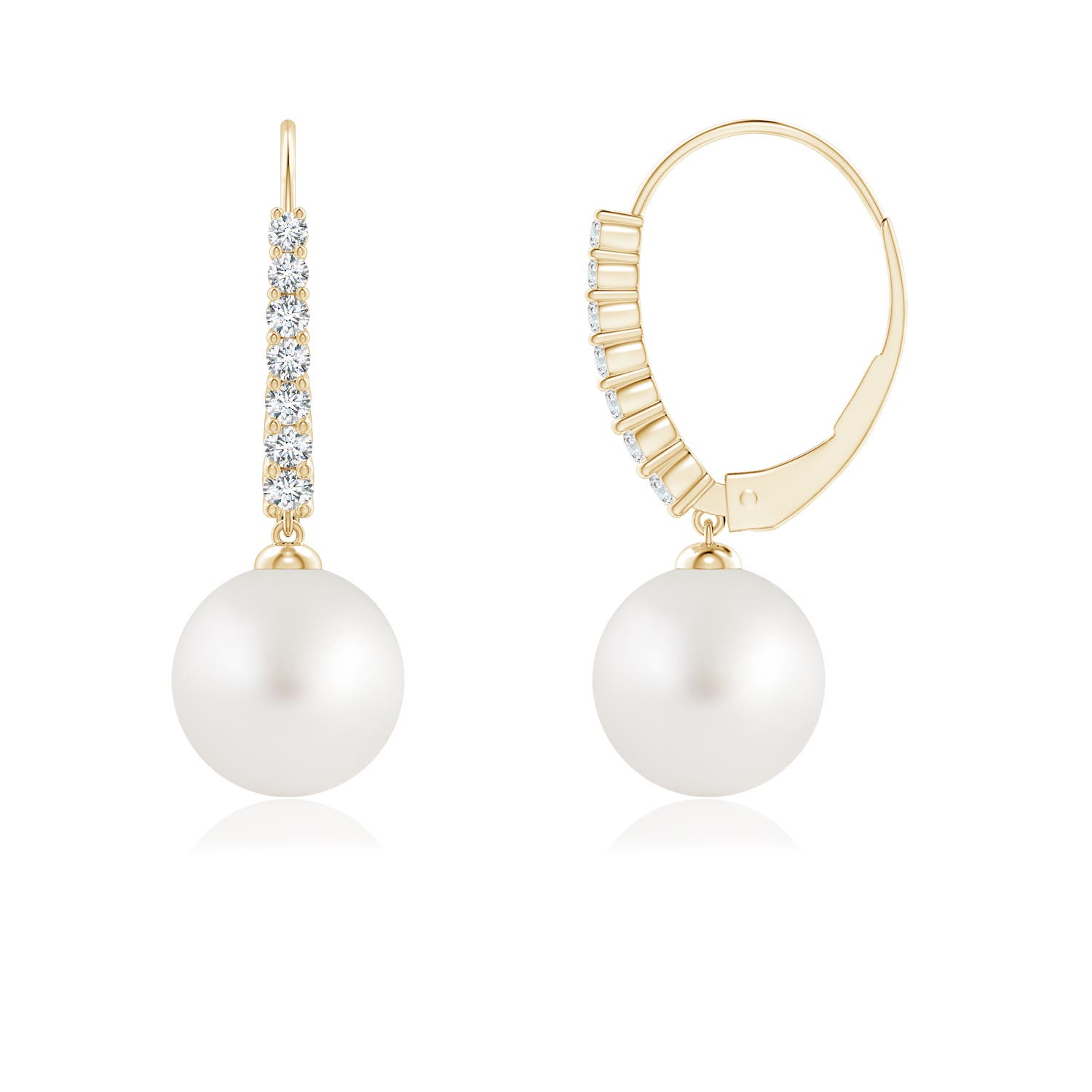 ANGARA Freshwater Cultured Pearl Dangle Earrings in 14K Gold (Grade-AA Size-8) | eBay