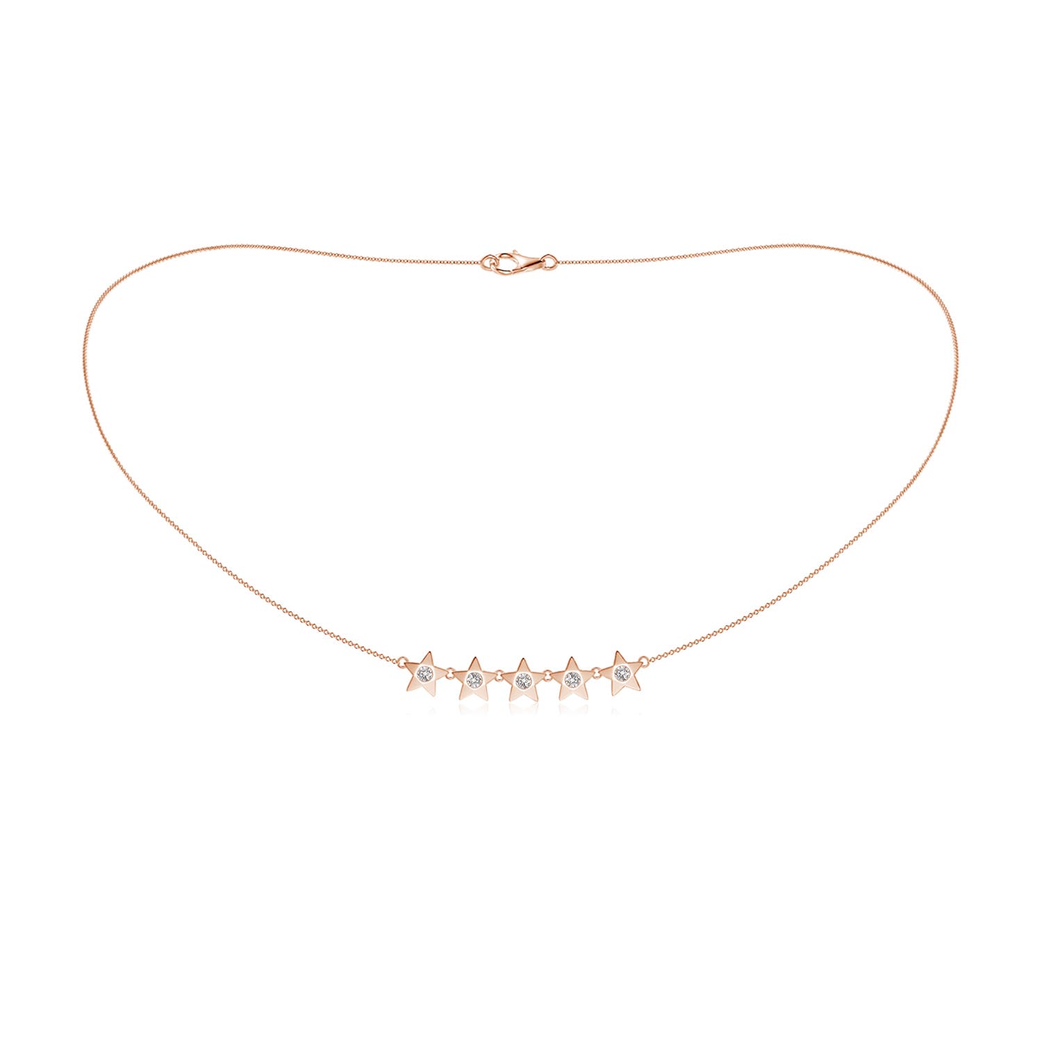 ANGARA Diamond Five Star Pendant Necklace in 14K Gold (IJI1I2, 0.35 Ctw ...
