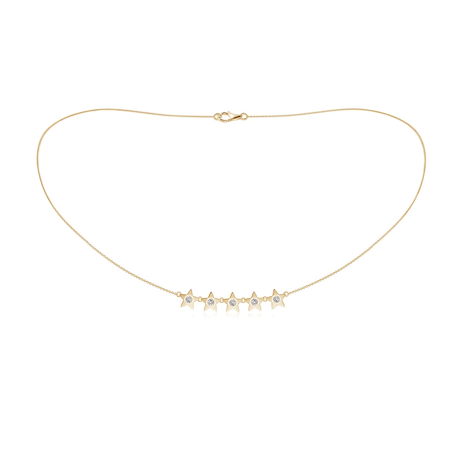 ANGARA Diamond Five Star Pendant Necklace in 14K Gold (IJI1I2, 0.35 Ctw ...