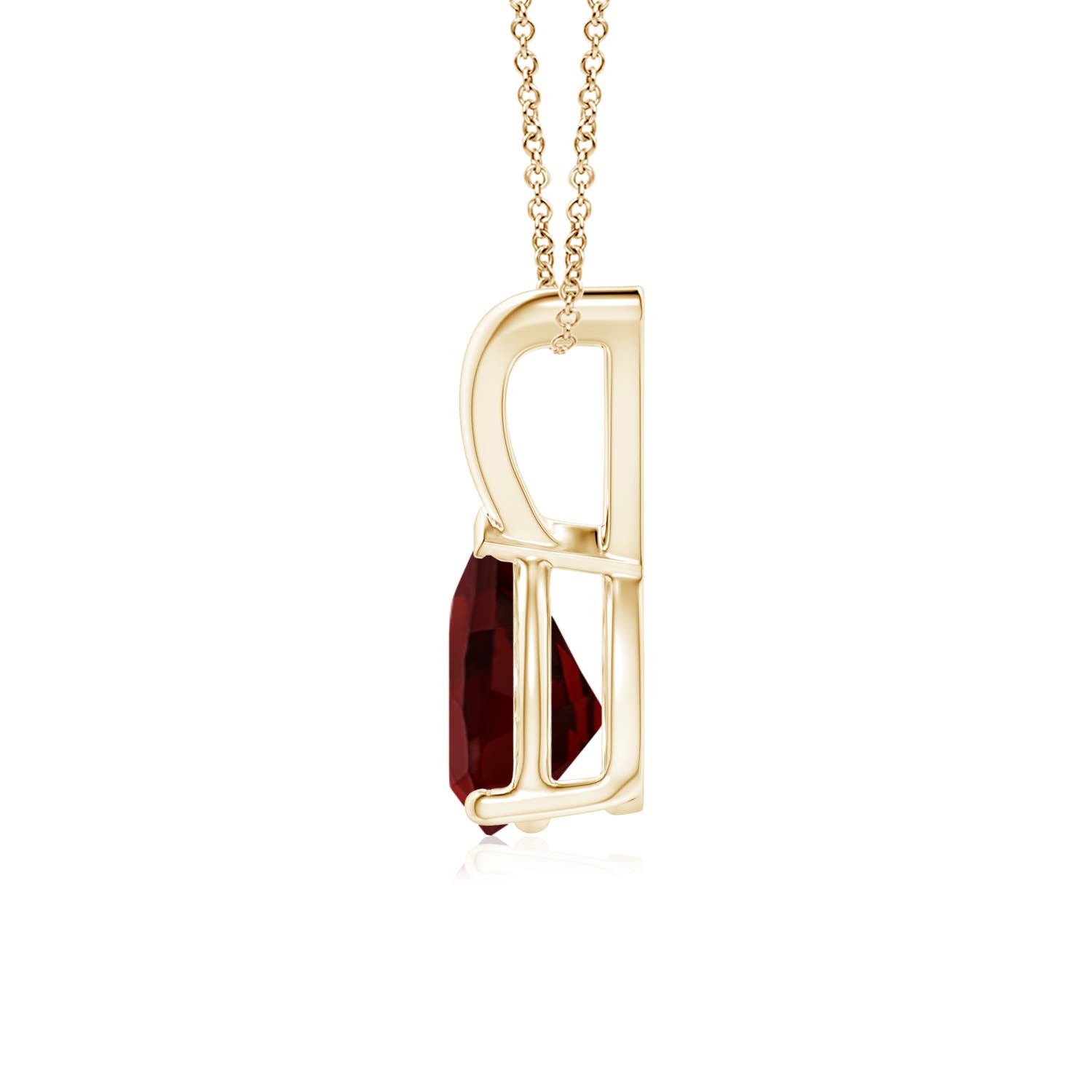 ANGARA V-Bale Pear-Shaped Garnet Solitaire Pendant in 14K Solid Gold ...