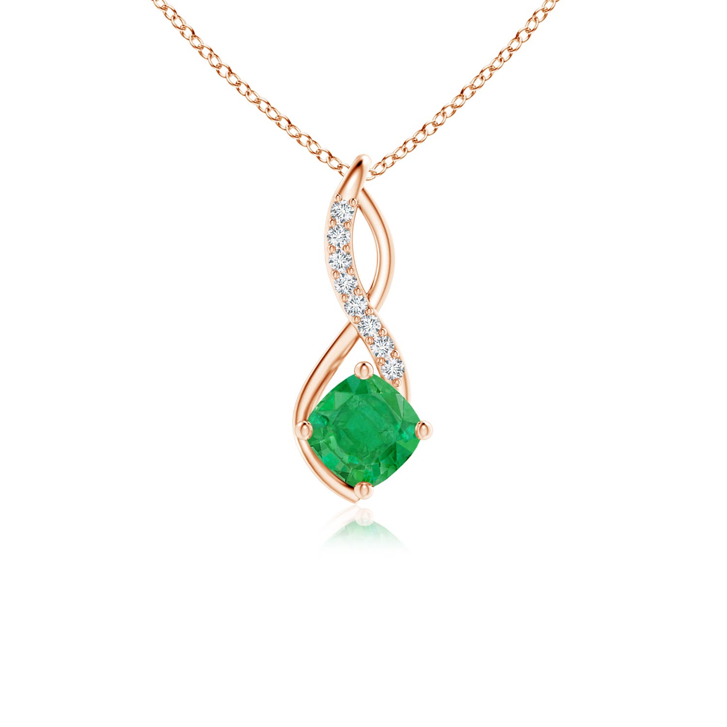 ANGARA Emerald Infinity Pendant with Diamond Accents in 14K Gold | 18 ...