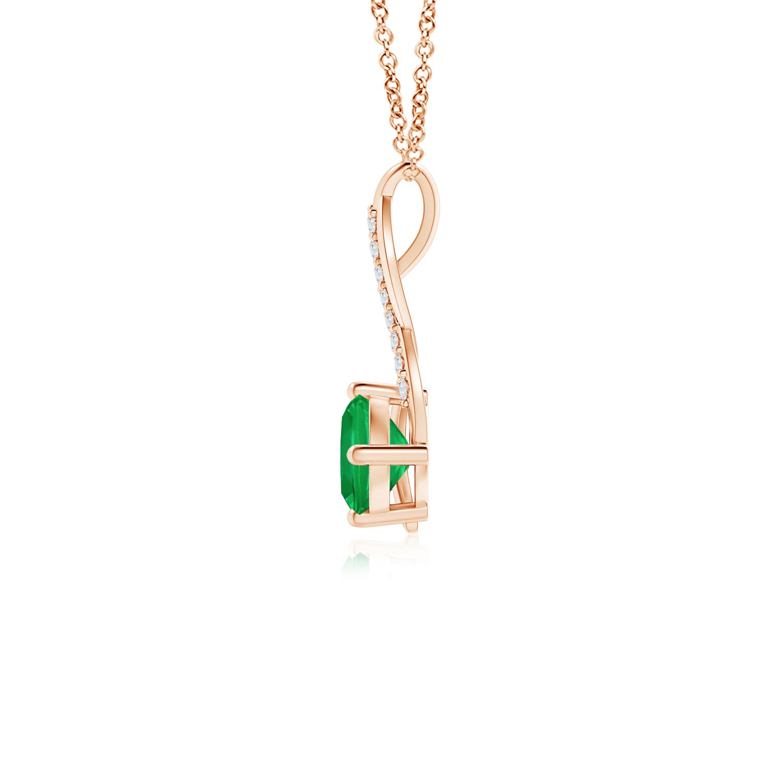 ANGARA Emerald Infinity Pendant with Diamond Accents in 14K Gold | 18 ...