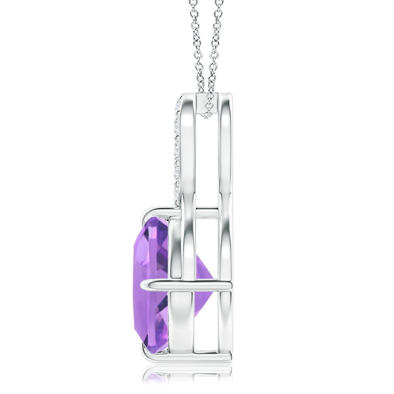 ANGARA 9mm Natural Amethyst Infinity Pendant Necklace with Diamonds in Silver | eBay