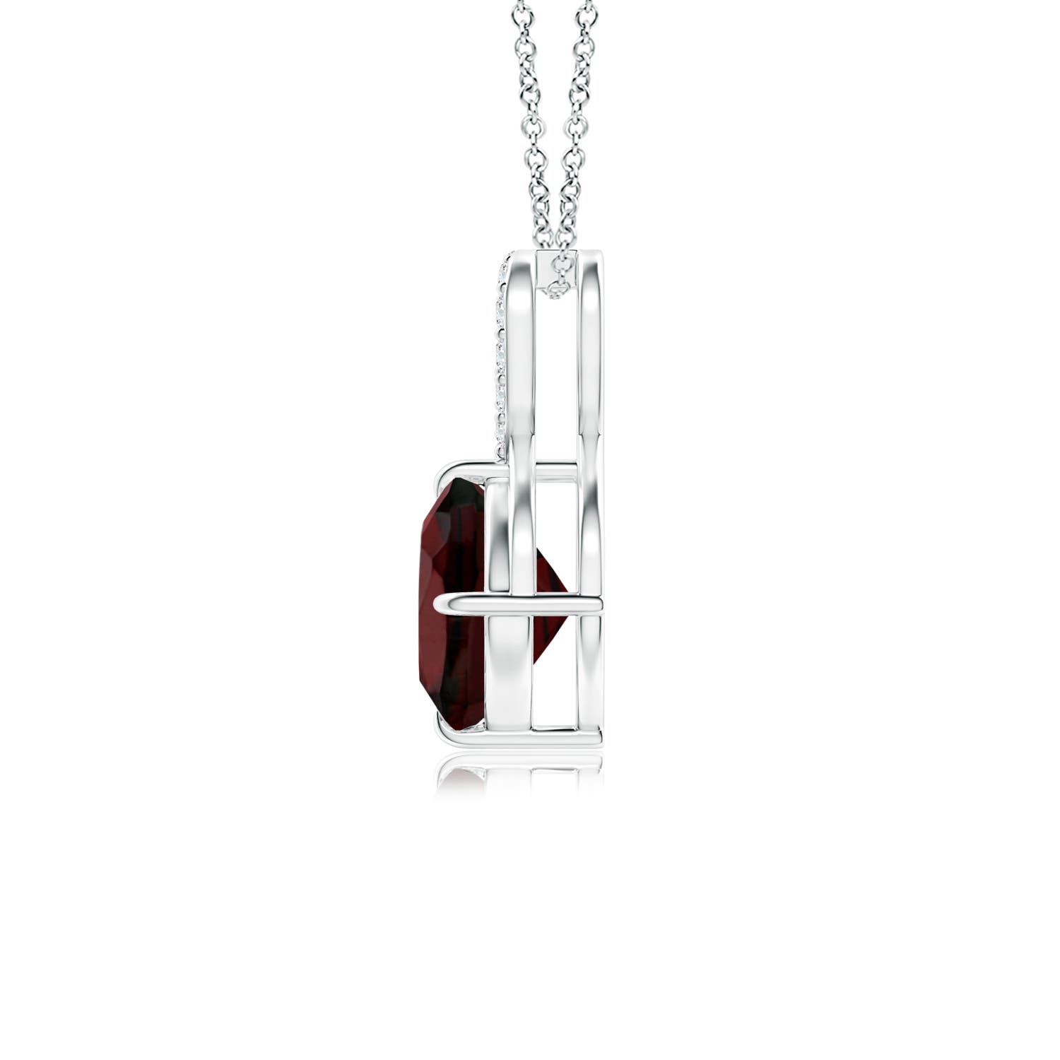 ANGARA 6mm Natural Garnet Infinity Pendant Necklace with Diamonds in ...
