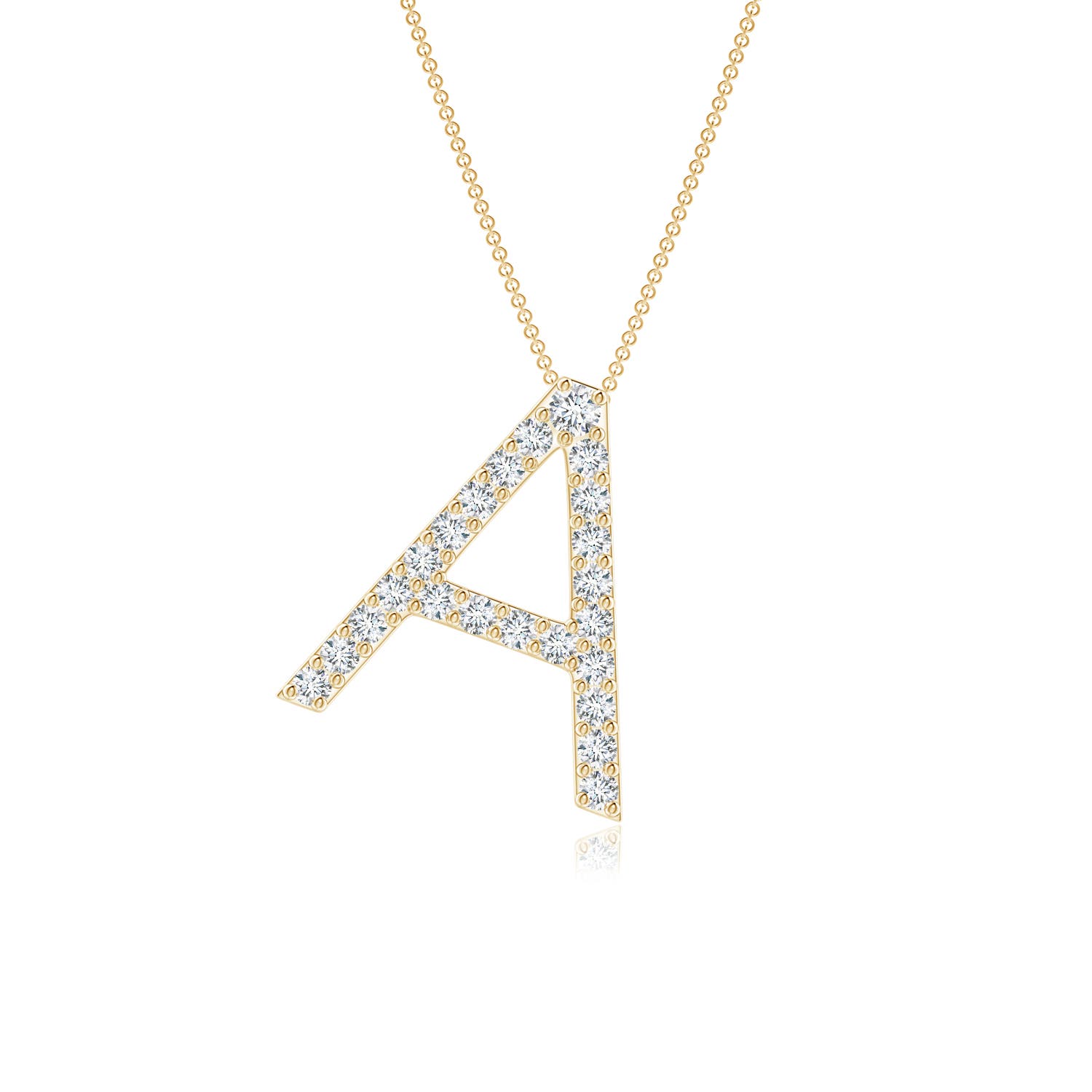 Prong Set Diamond Capital A Initial Pendant Angara prong-set-diamond-capital-a-initial-pendant-angara