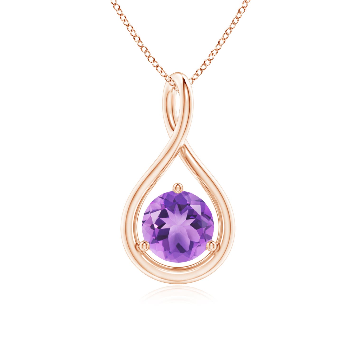 ANGARA Solitaire Round Amethyst Infinity Twist Pendant in 14K Solid Gold | eBay
