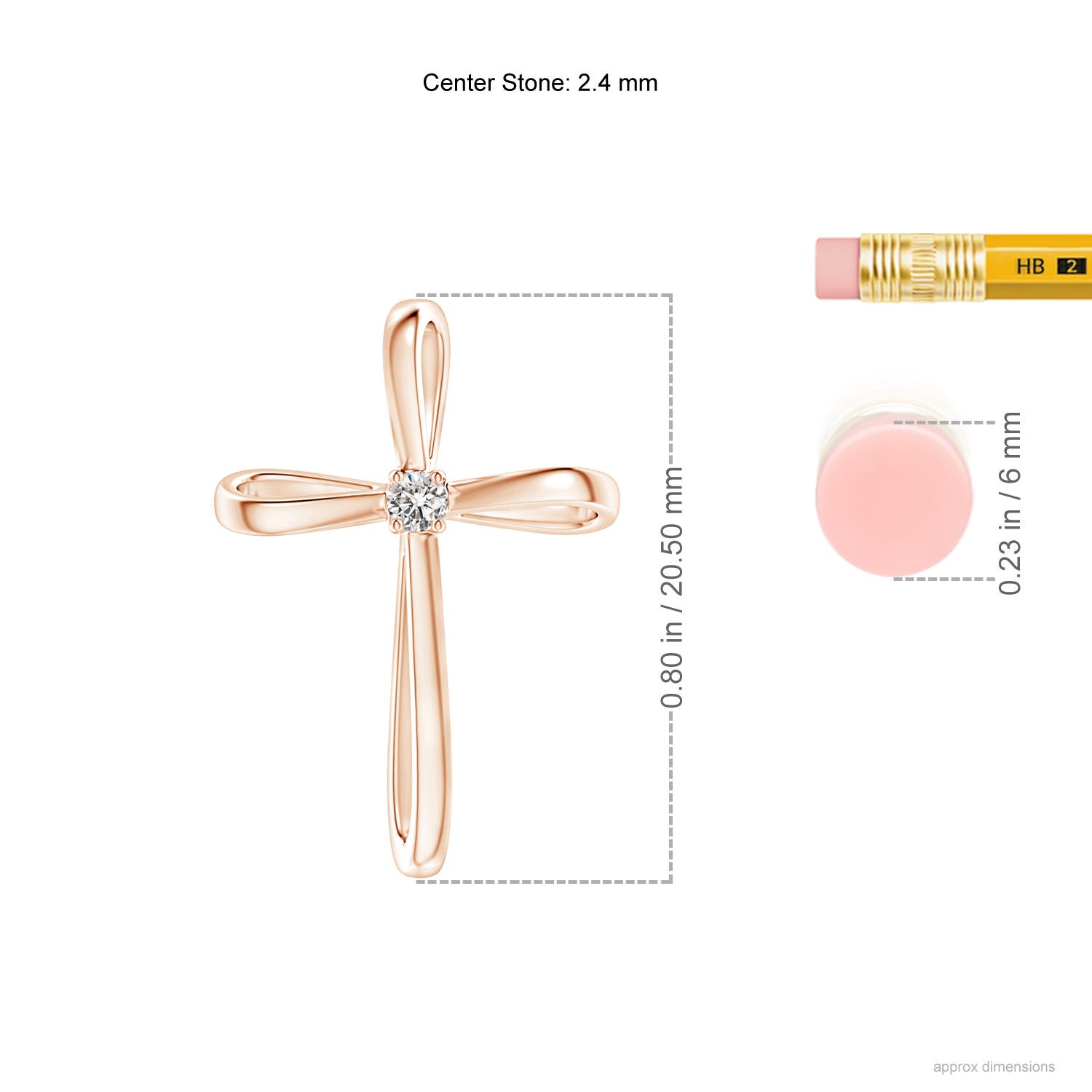 ANGARA Cross Pendant Necklace with Diamond in 14K Gold (IJI1I2, 0.06 ...