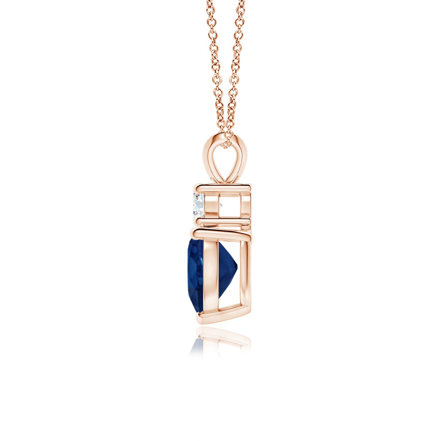 ANGARA Heart-Shaped Sapphire Rabbit Ear Bale Pendant in 14K Gold | 18 ...
