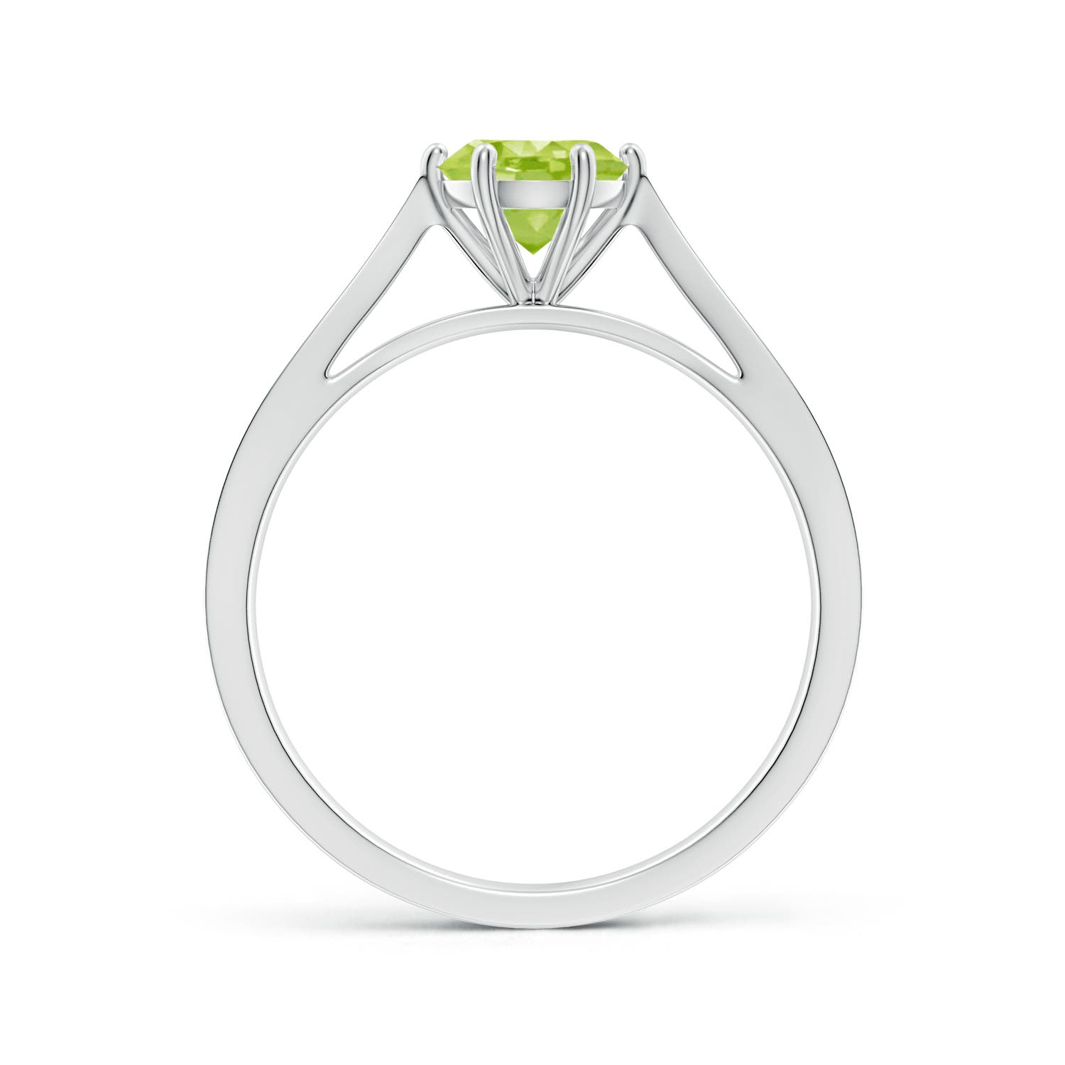 ANGARA 6mm Natural Peridot Solitaire Ring with Diamonds in Sterling ...