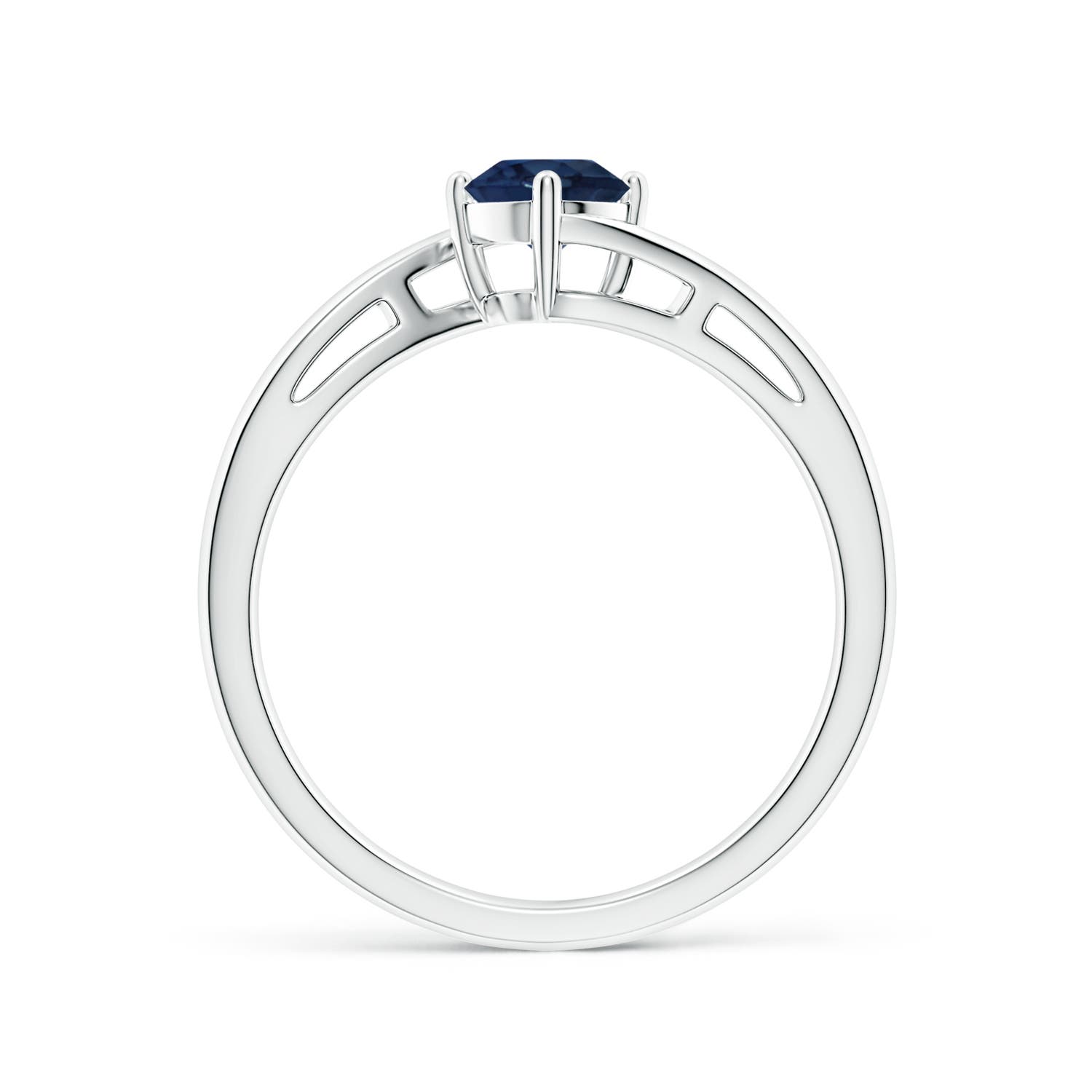 ANGARA Natural Sapphire Solitaire Ring in Sterling Silver for Women ...