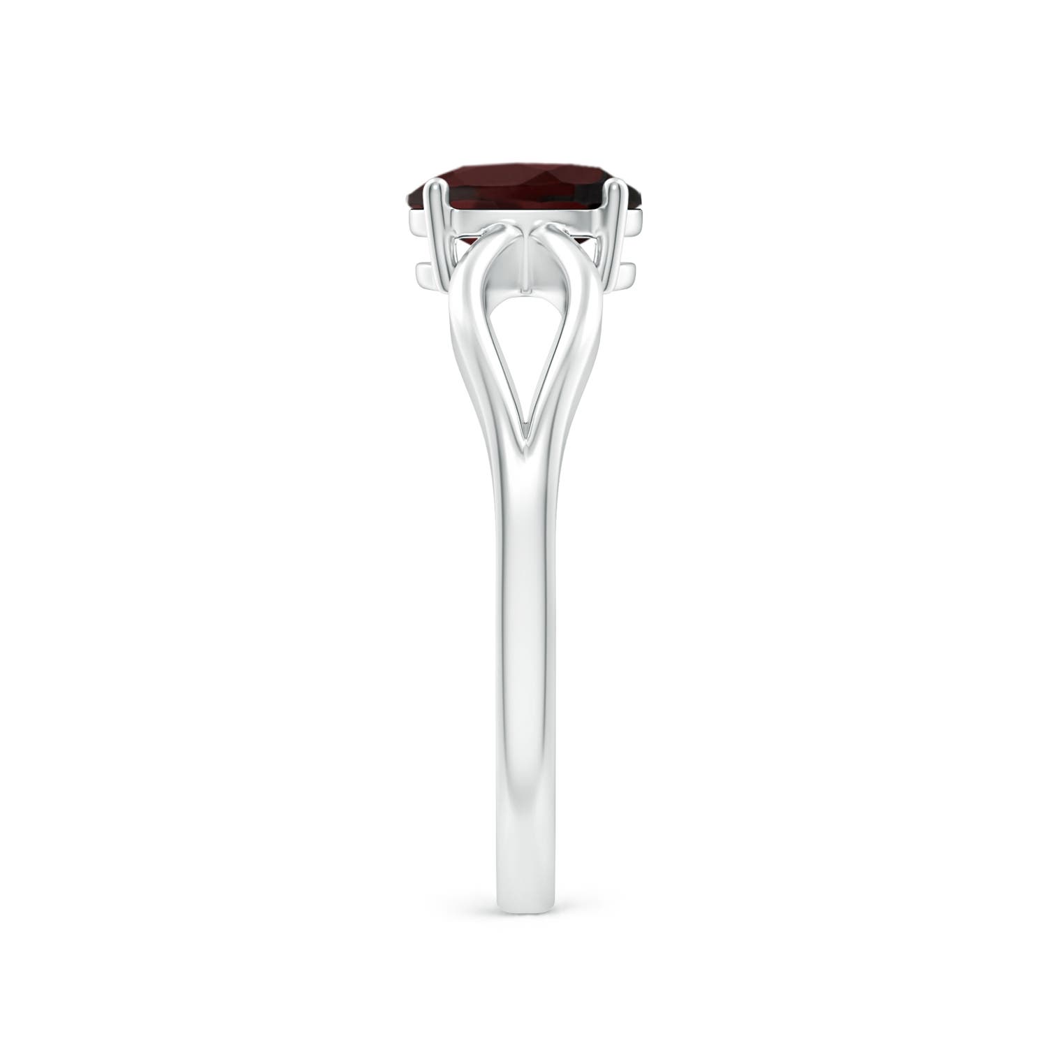 ANGARA Natural Garnet Solitaire Split Shank Ring in Silver (Size-7x5mm ...
