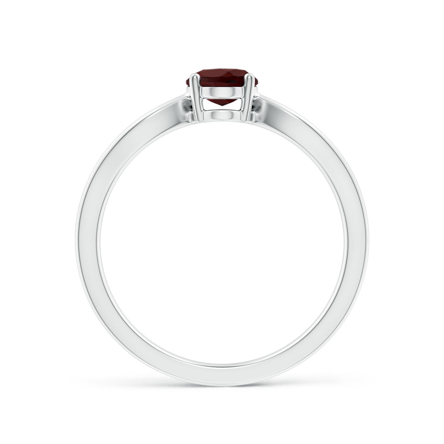 ANGARA 7x5mm Natural Garnet Solitaire Split Shank Ring in Sterling ...