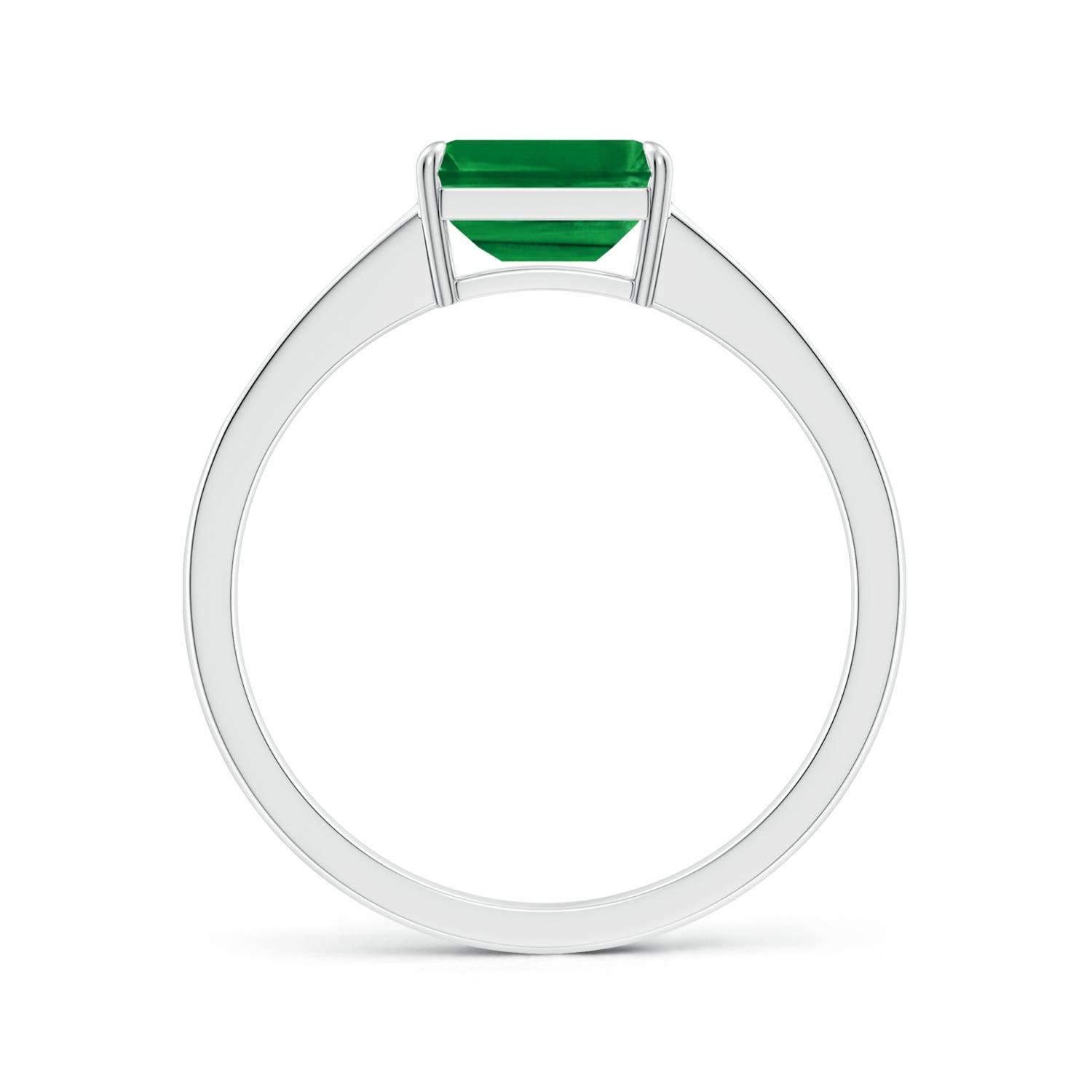 ANGARA East West Emerald-Cut Emerald Solitaire Ring with Diamond ...