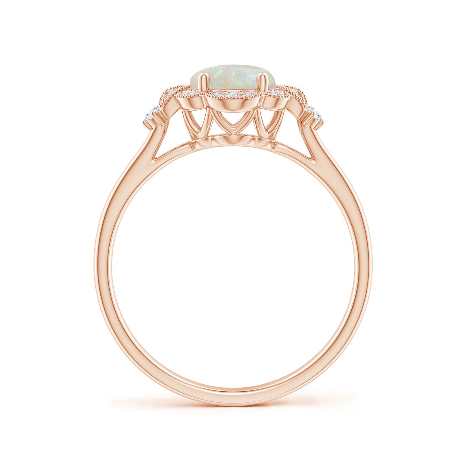 ANGARA Victorian Style Opal and Diamond Engagement Ring (Grade-AA, Size ...