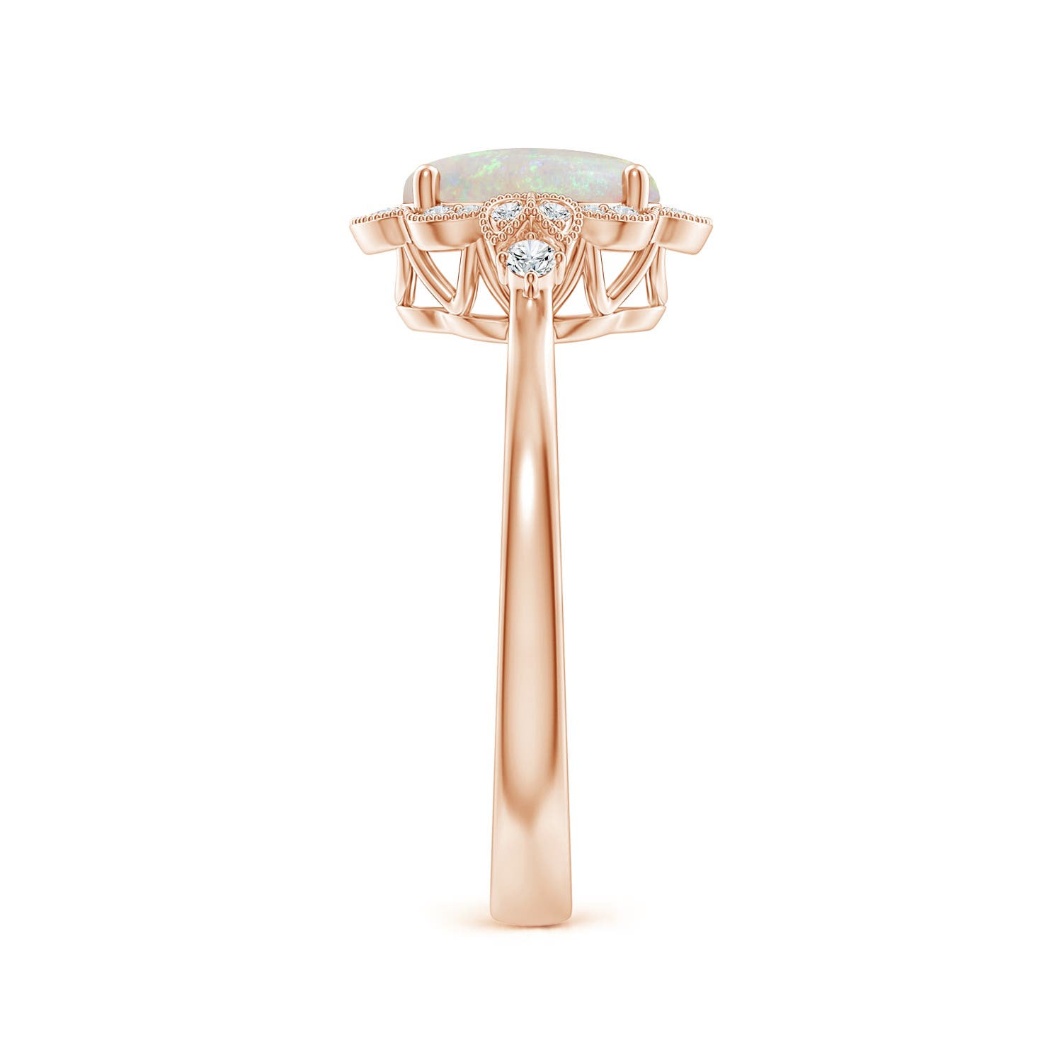 ANGARA Victorian Style Opal and Diamond Engagement Ring (Grade-AA, Size ...
