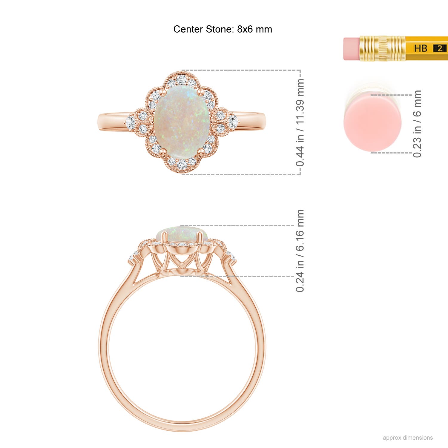 ANGARA Victorian Style Opal and Diamond Engagement Ring (Grade-AA, Size ...