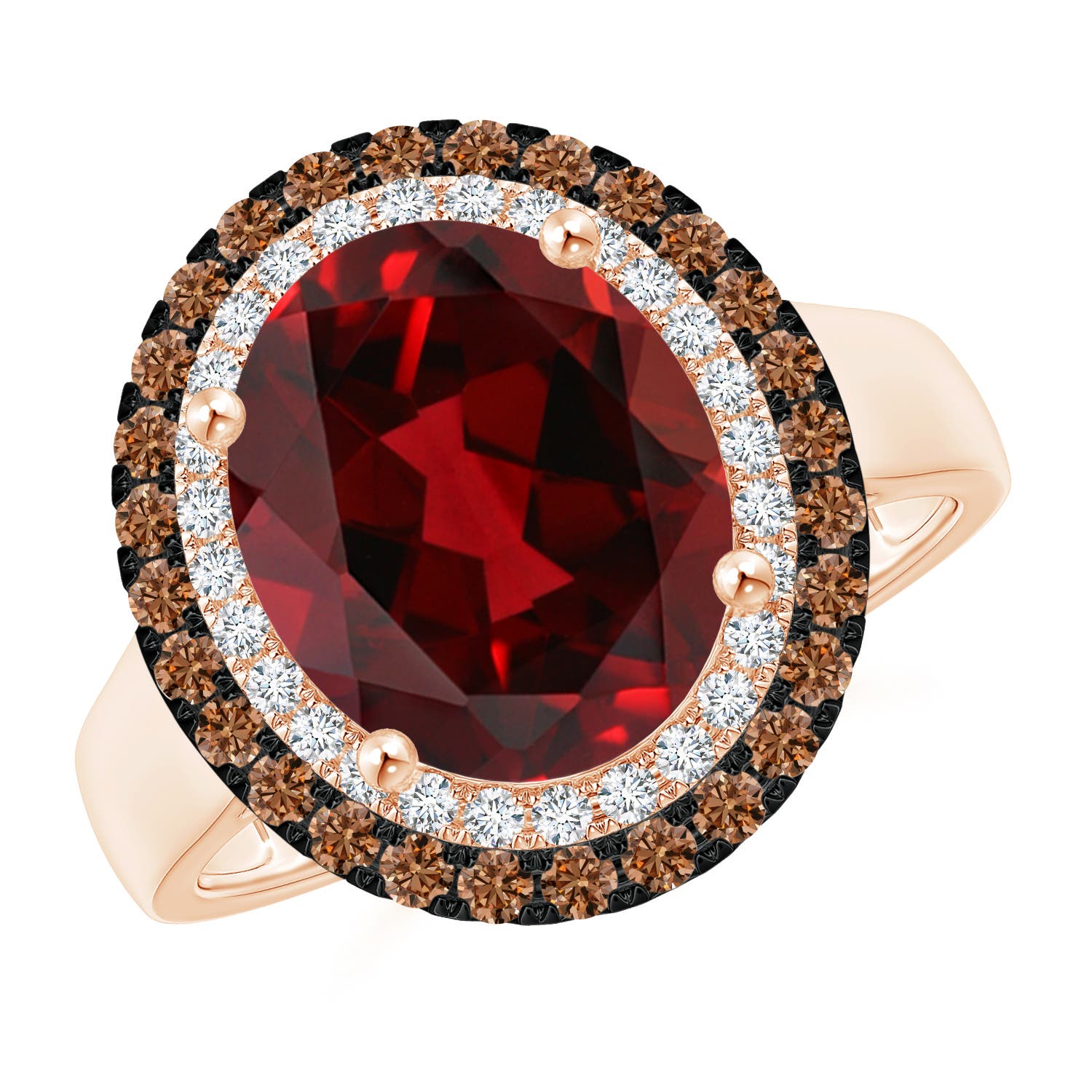 ANGARA Vintage Style Double Oval Garnet Ring in 14K Gold (Grade-AAAA ...