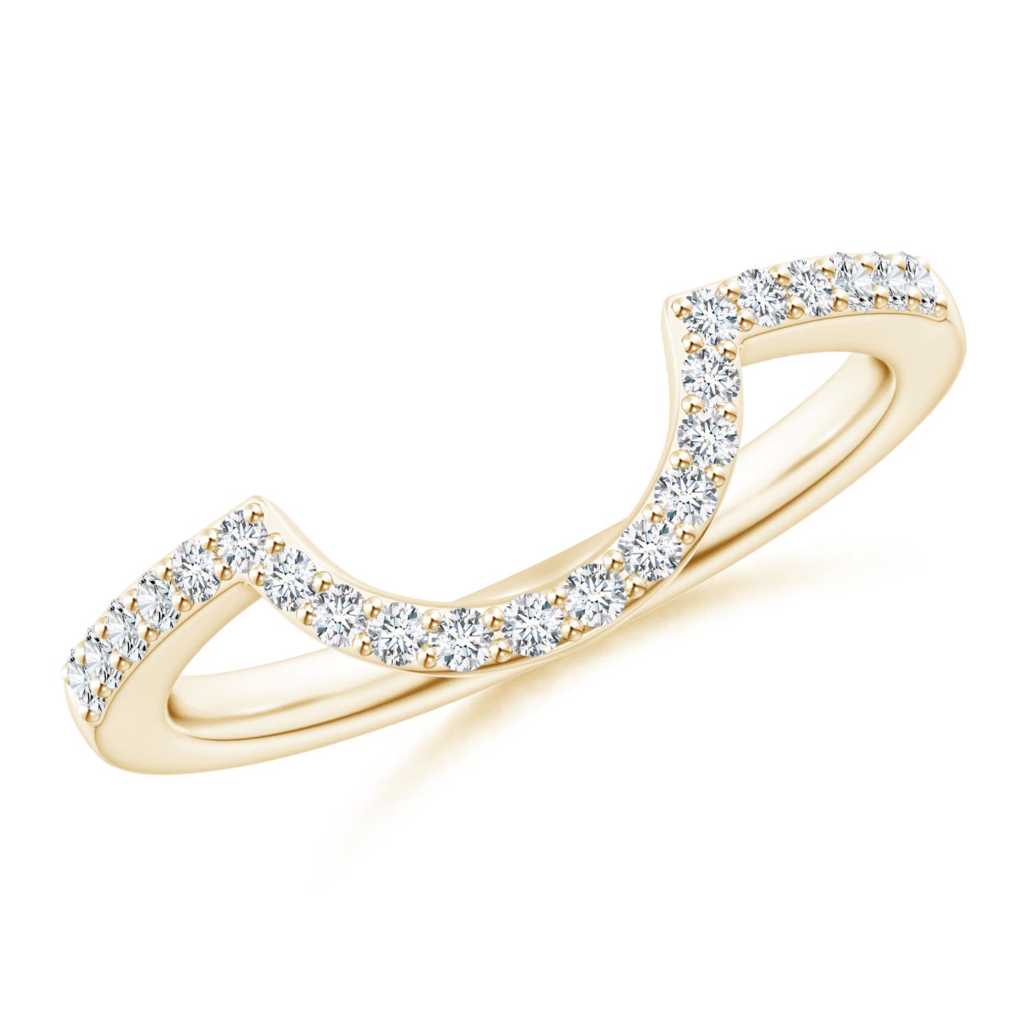Diamond Contoured Wedding Band | Angara