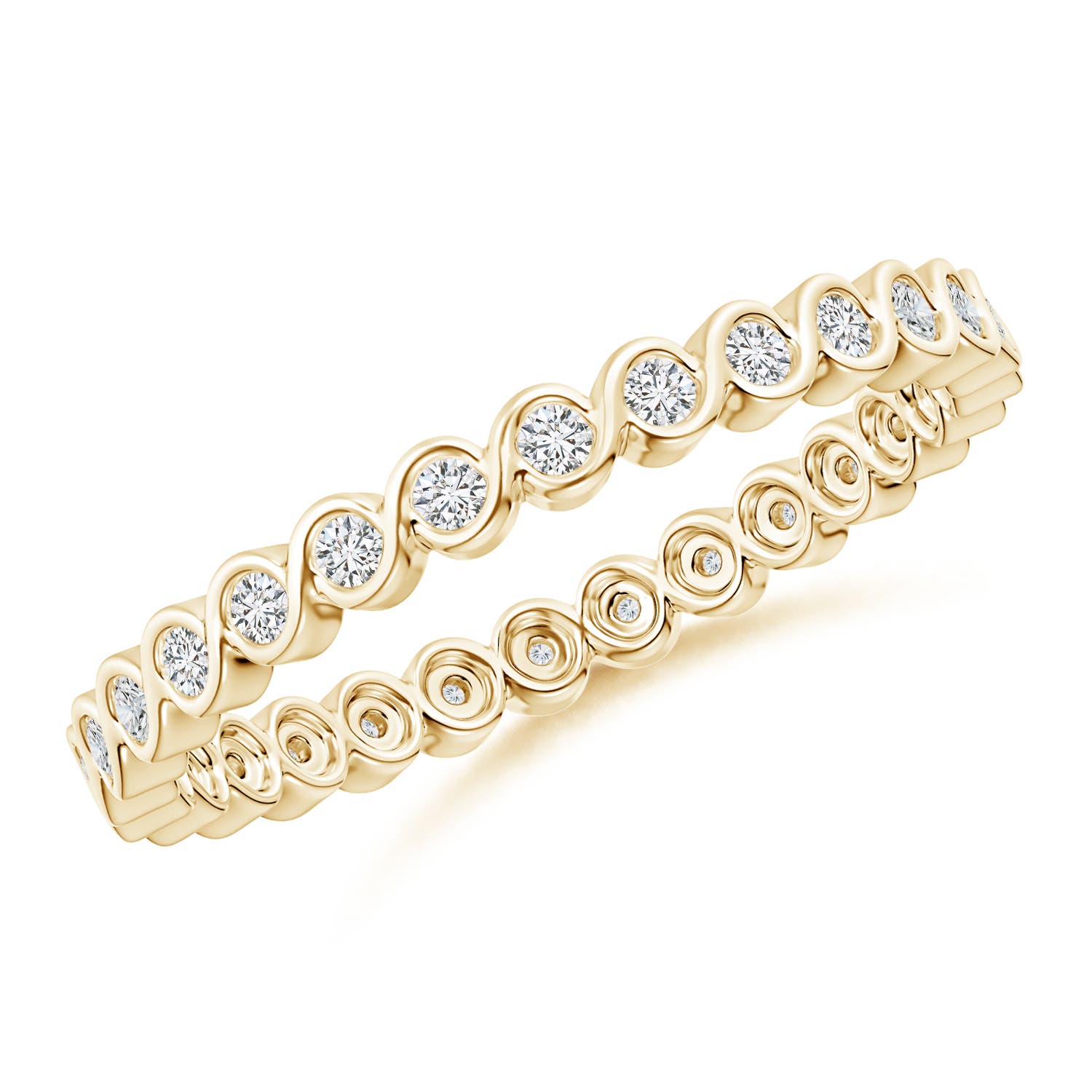 Bezel-Set Diamond Eternity Stackable Band | Angara
