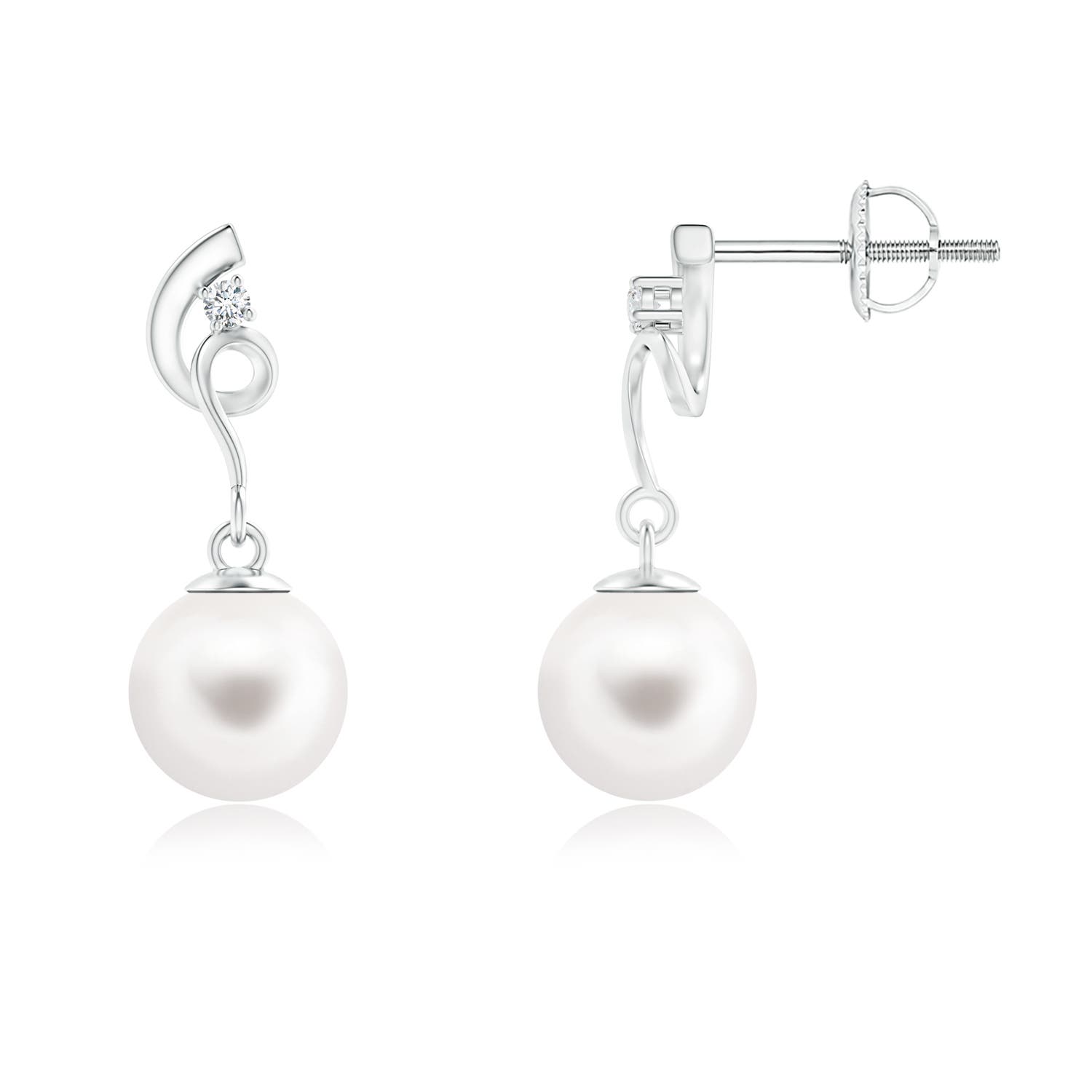 ANGARA Freshwater Cultured Pearl Drop Earrings in 14k Solid Gold (AA, 7mm) | eBay