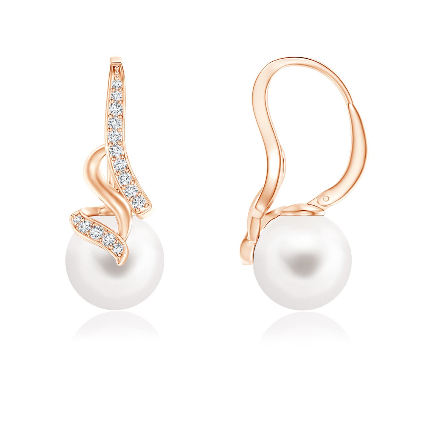 ANGARA Freshwater Pearl Round Earrings in 14K Gold (Grade AA, 8MM) | eBay