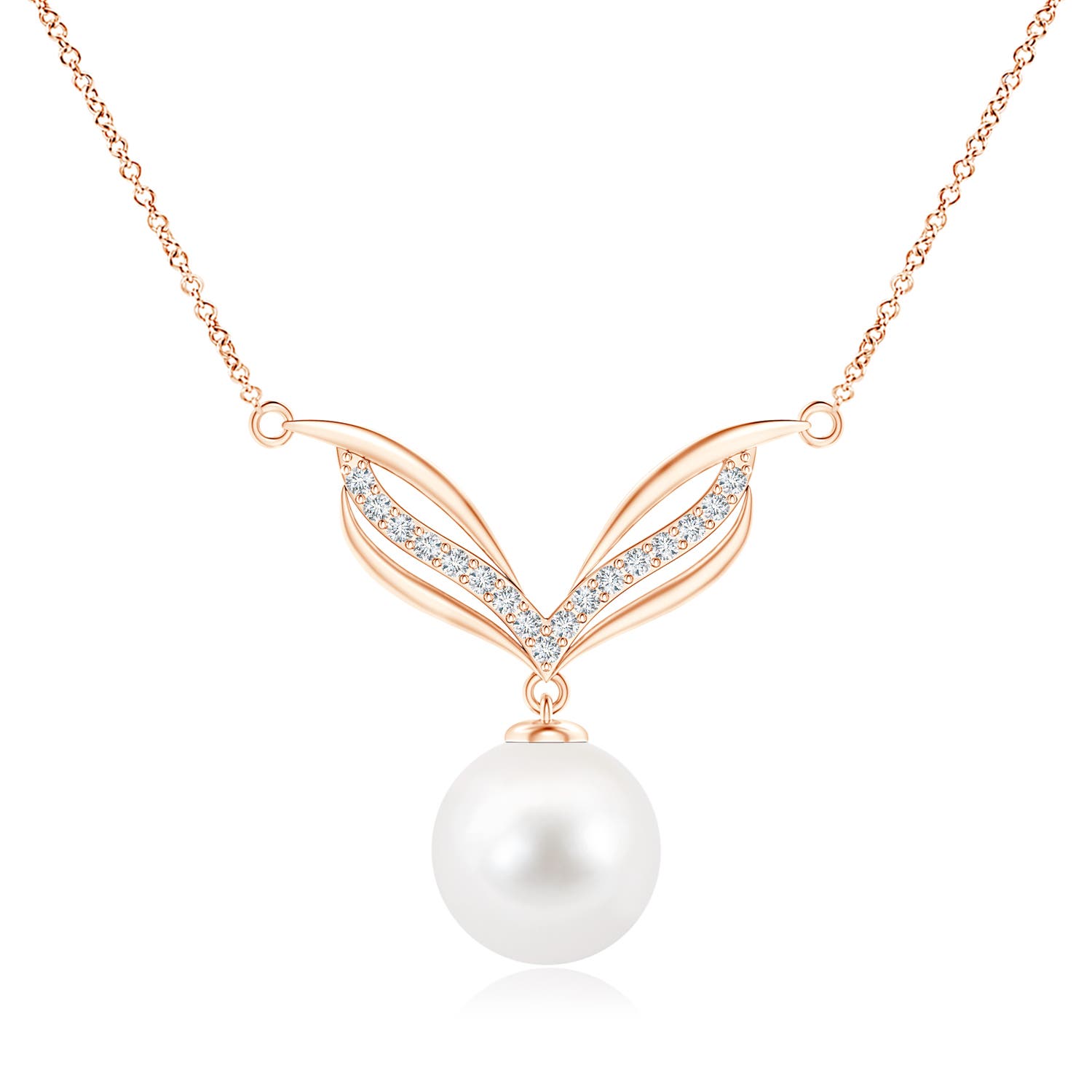 ANGARA Freshwater Pearl Angel Wings Necklaces in 14K Gold (Grade-AA ...