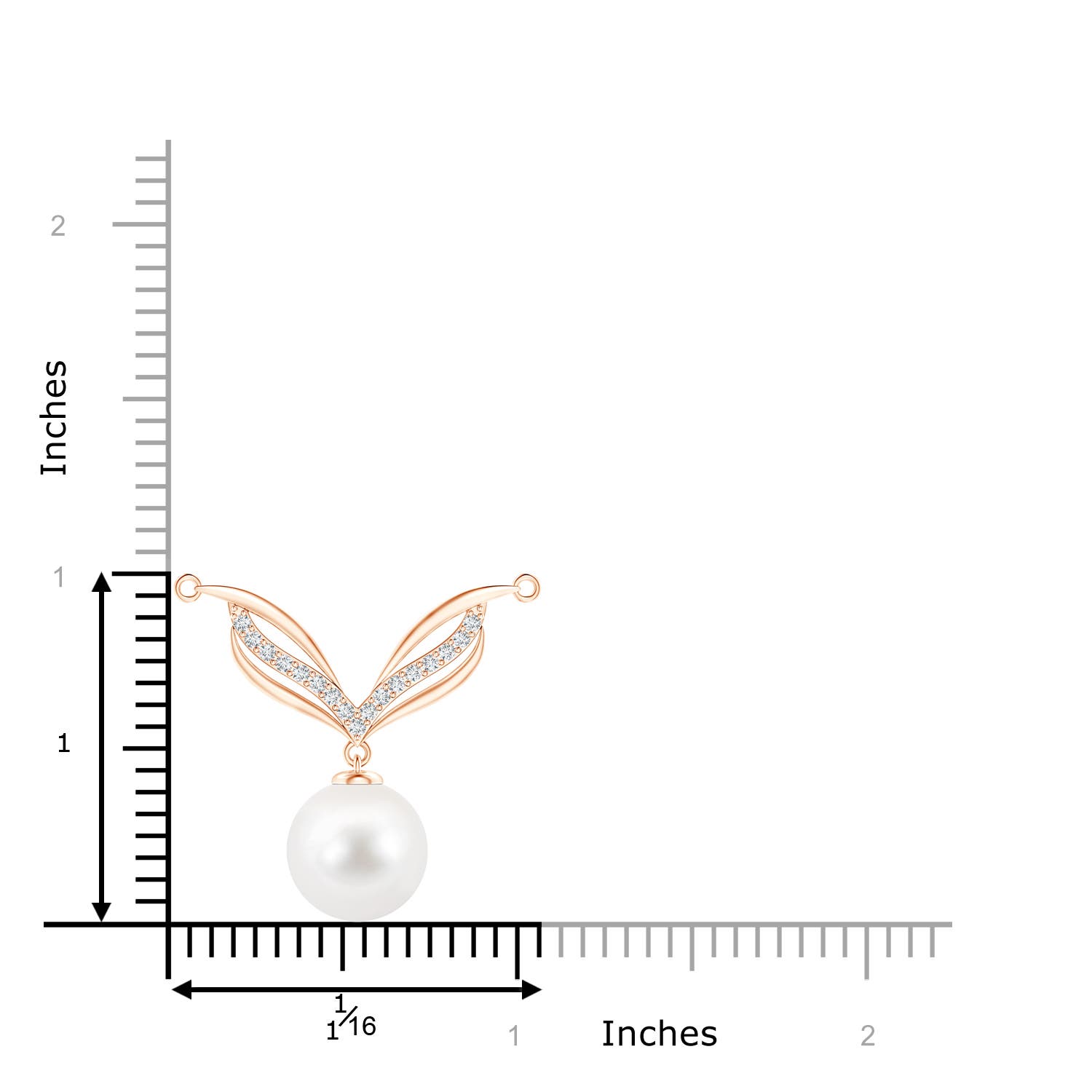 ANGARA Freshwater Pearl Angel Wings Necklaces in 14K Gold (Grade-AA ...