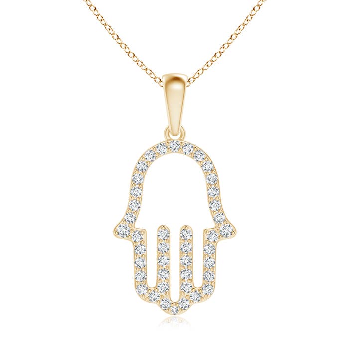 Diamond Hamsa Hand Pendant | Angara