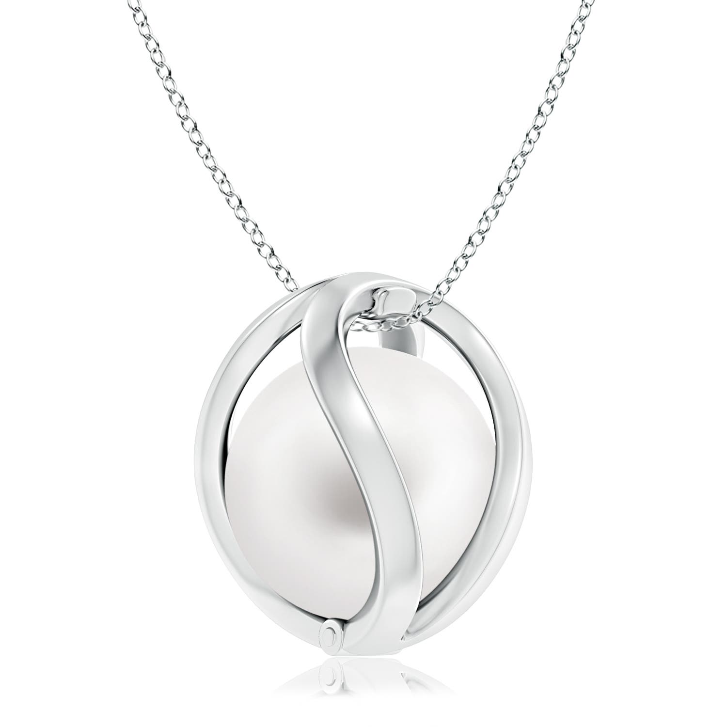 ANGARA Freshwater Pearl Cage Pendant Necklace in 14K Solid Gold | eBay