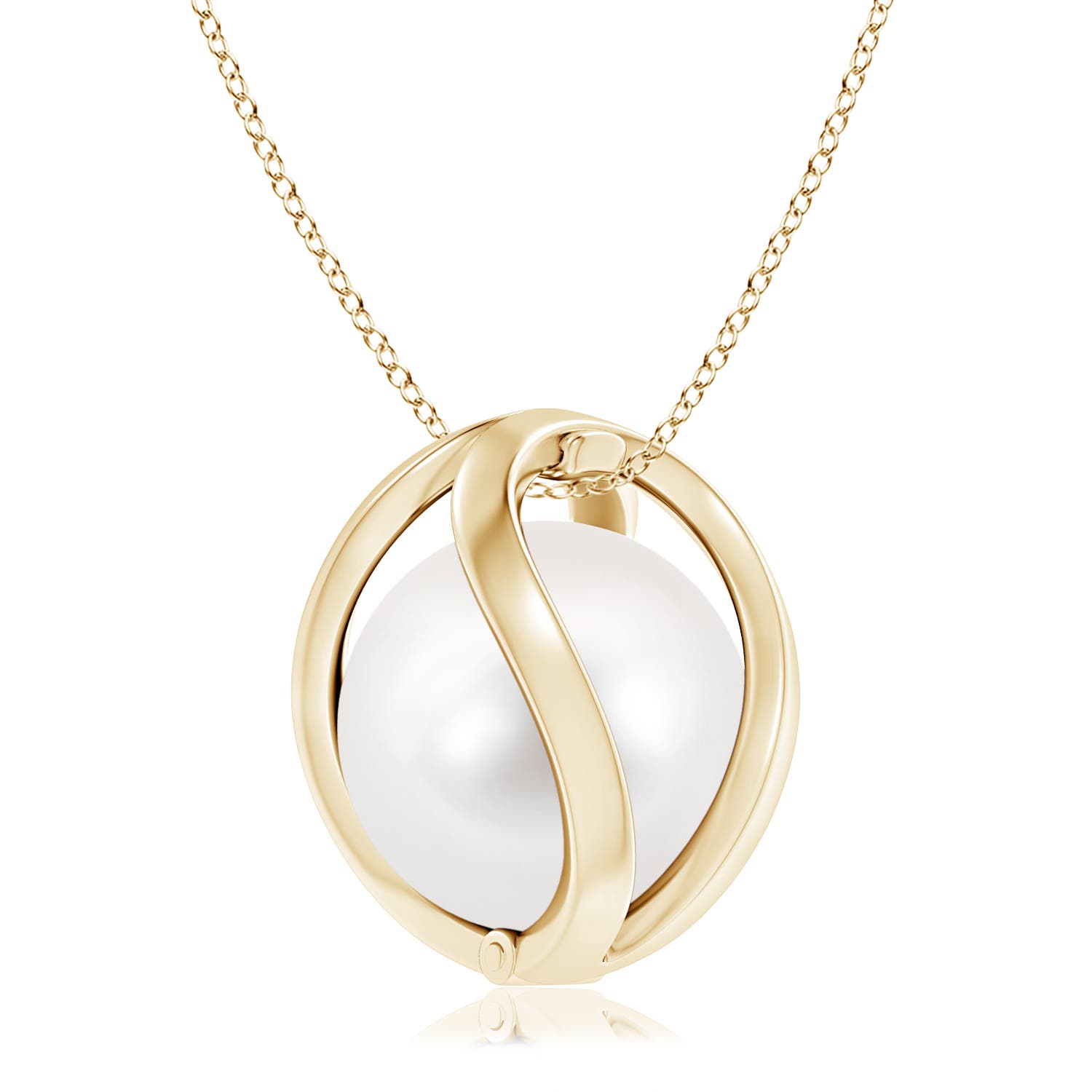 ANGARA Freshwater Pearl Cage Pendant Necklace in 14K Solid Gold | eBay