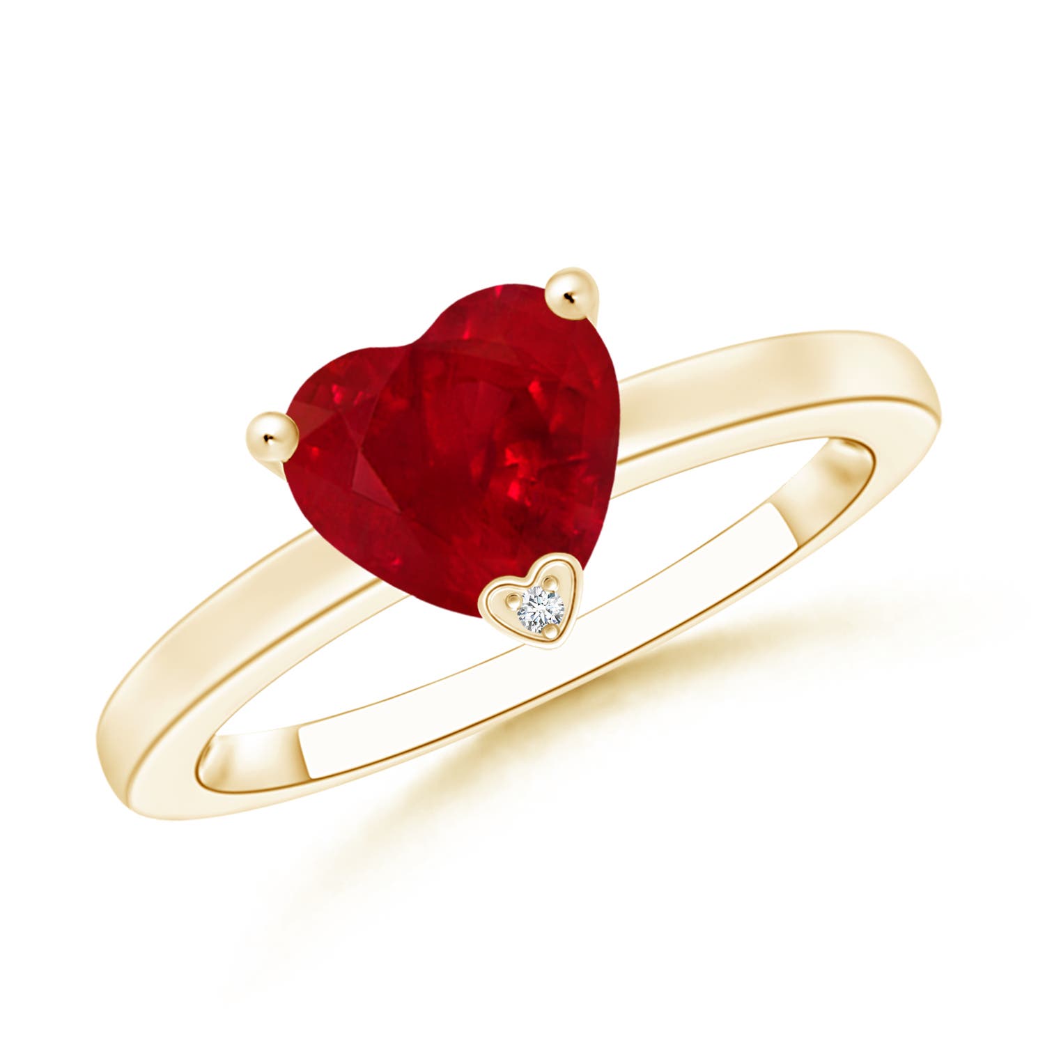 Solitaire Heart Shaped Ruby Promise Ring | Angara