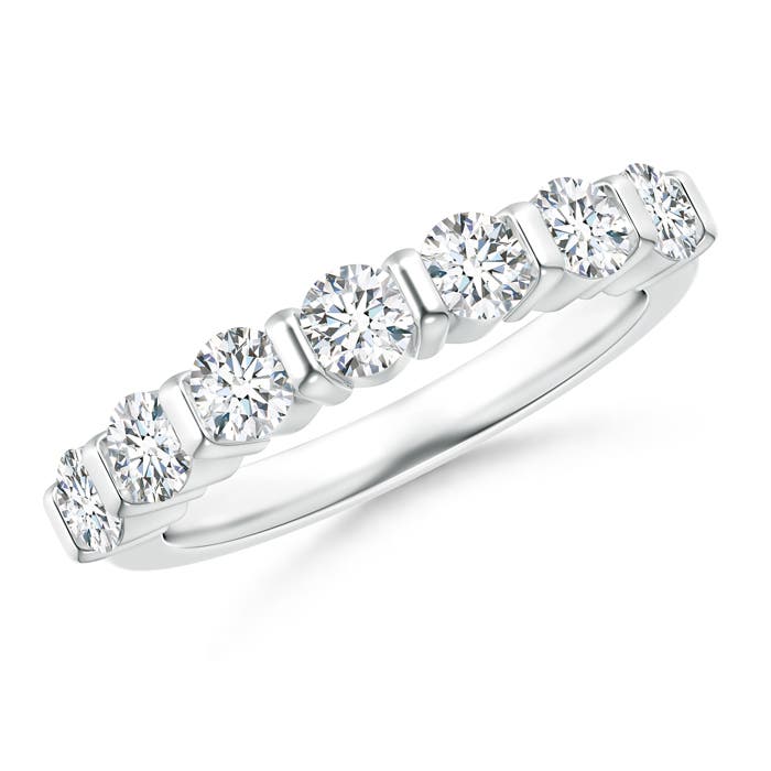 Floating Seven Stone Bar-Set Diamond Wedding Band | Angara