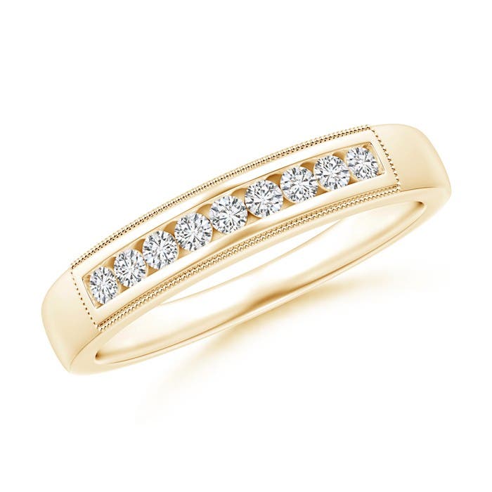 Milgrain Outlined Channel-Set Diamond Nine Stone Band | Angara